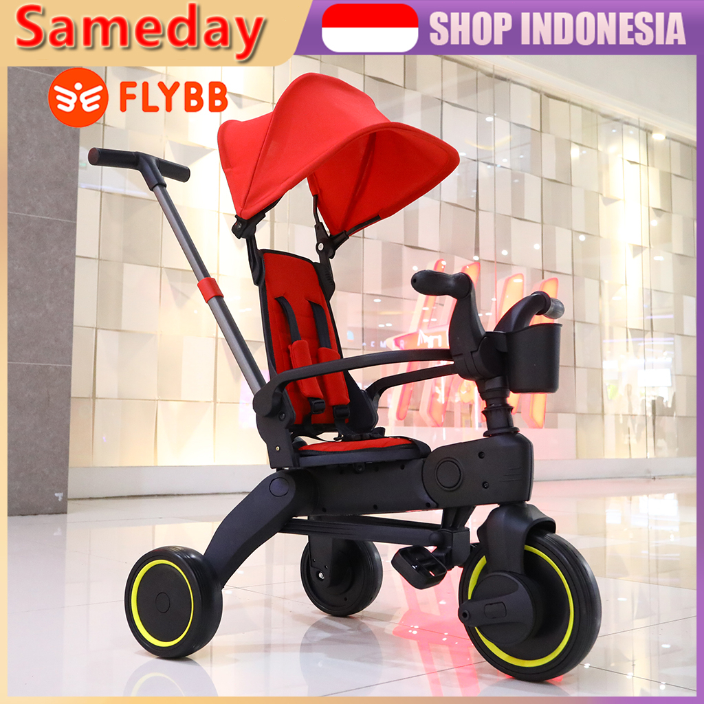 Jual FLYBB Sepeda Roda Tiga Tricycle Stroller Baby Sepeda Anak Lipat 4 ...