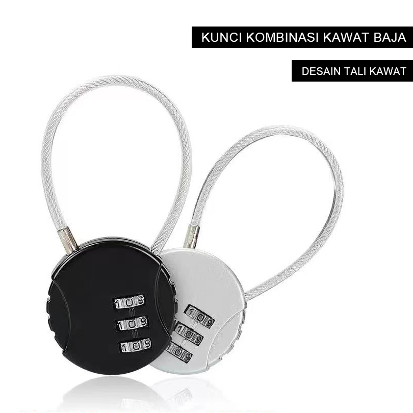 Jual Kunci kombinasi kawat baja, gembok mini, kunci koper yang terbuat ...
