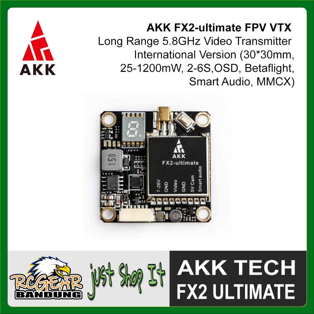 Jual AKK FX2 Ultimate VTX Analog 5.8G 1200mW 30x30mm Video Transmitter ...
