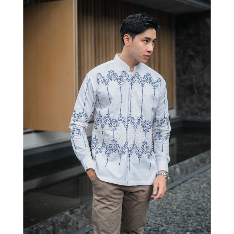Jual Kemeja Bordir Pria NUC.ID Karim 01 (Putih) | Shopee Indonesia