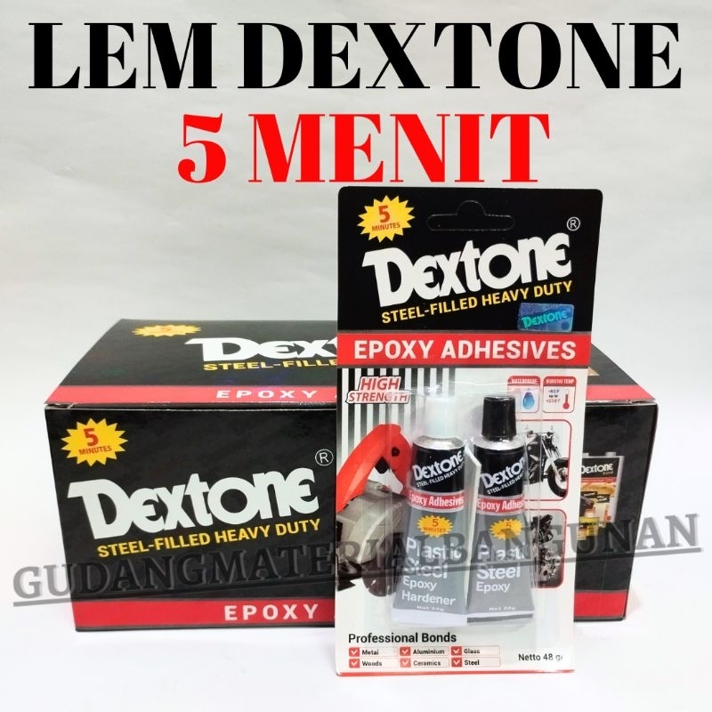 Jual lem besi epoxy dextone 5 menit 5menit 48 gr 48gr 100% ORIGINAL ...