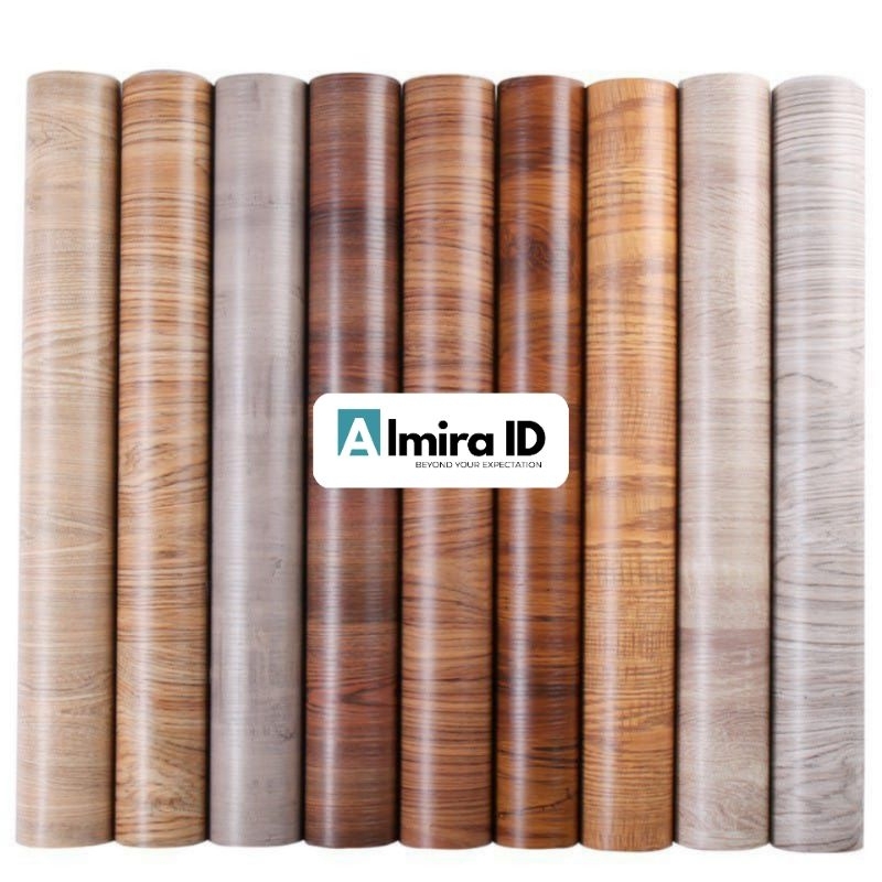Jual (COD)Wallpaper Sticker Dinding Motif Kayu Marmer Serat garis dan ...