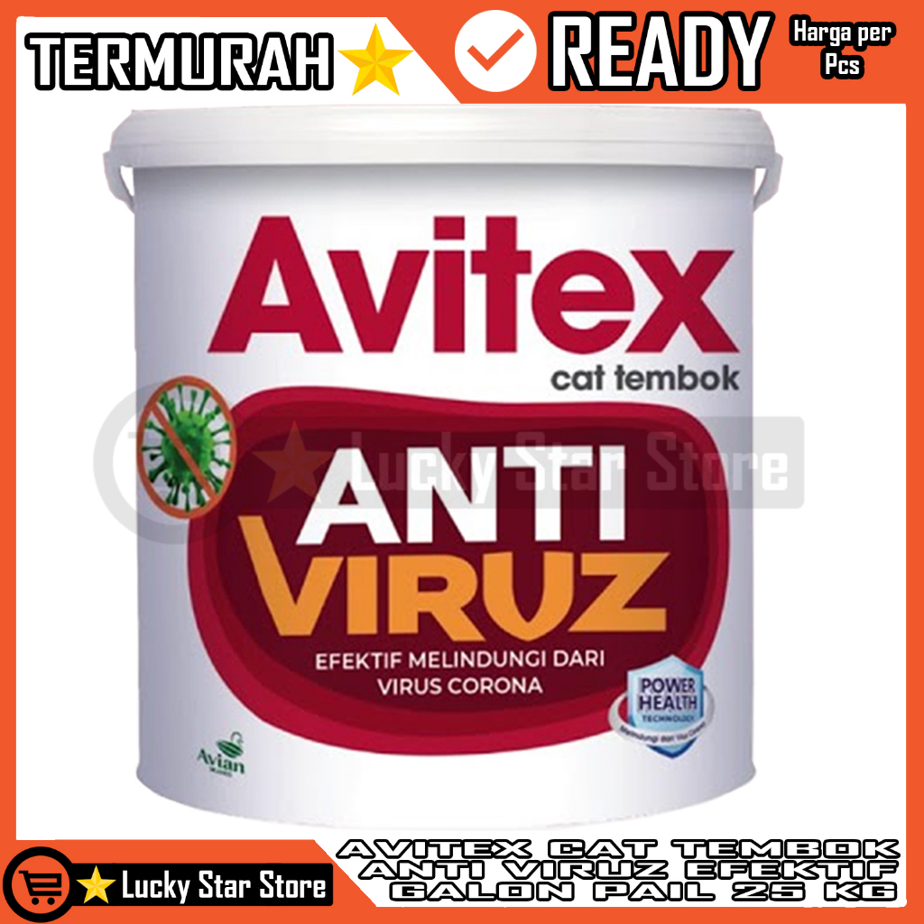 Jual AVITEX CAT TEMBOK ANTI VIRUS GALON KALENG 25KG PAIL PEL 25 KG CET ...