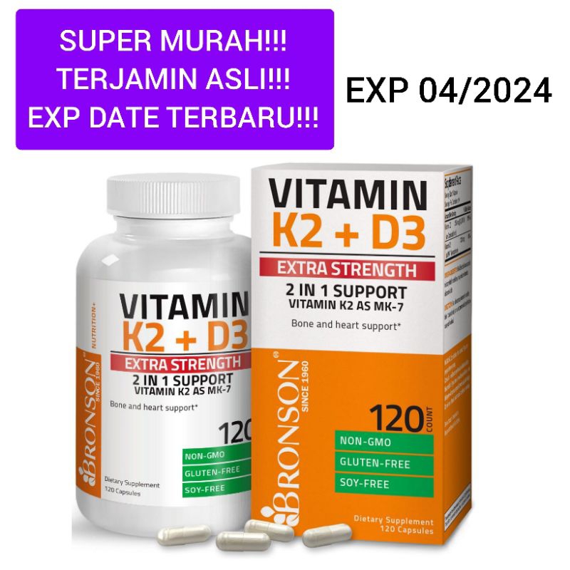 Jual BRONSON VITAMIN D3K2 10000 IU EXTRA STRENGTH 120 KAPSUL | Shopee ...