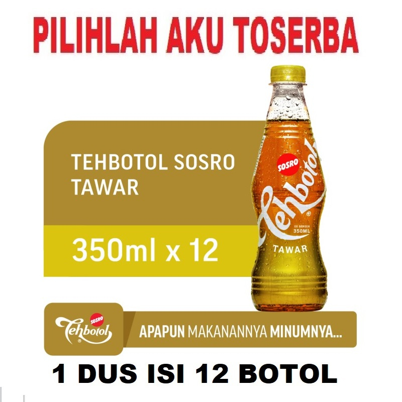Jual Teh Botol Sosro TAWAR PET 350 ml - ( HARGA 1 DUS ISI 12 botol ) | Shopee Indonesia