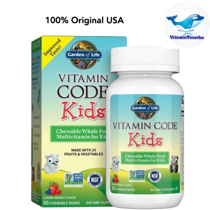 Jual Garden Of Life Vitamin Code Kids Multivitamin Anak 30 Chewable ...