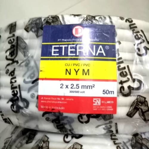 Jual Kabel ETERNA NYM 50M SNI 2x1,5mm | 2x2,5mm | 3x1,5mm | 3x2,5mm (1 Roll) | Shopee Indonesia