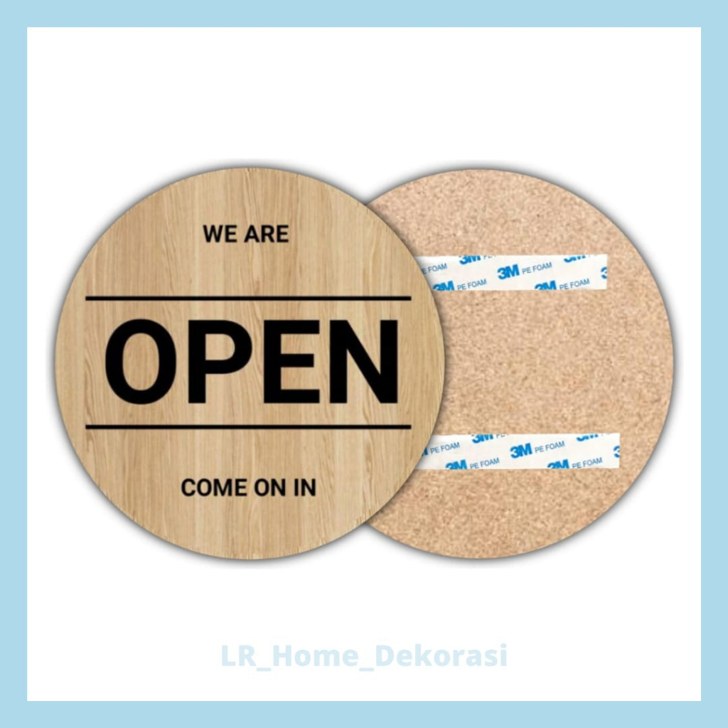 Jual Sign "OPEN" | Papan Tanda "OPEN" Diameter 20cm | Dekorasi Cafe ...