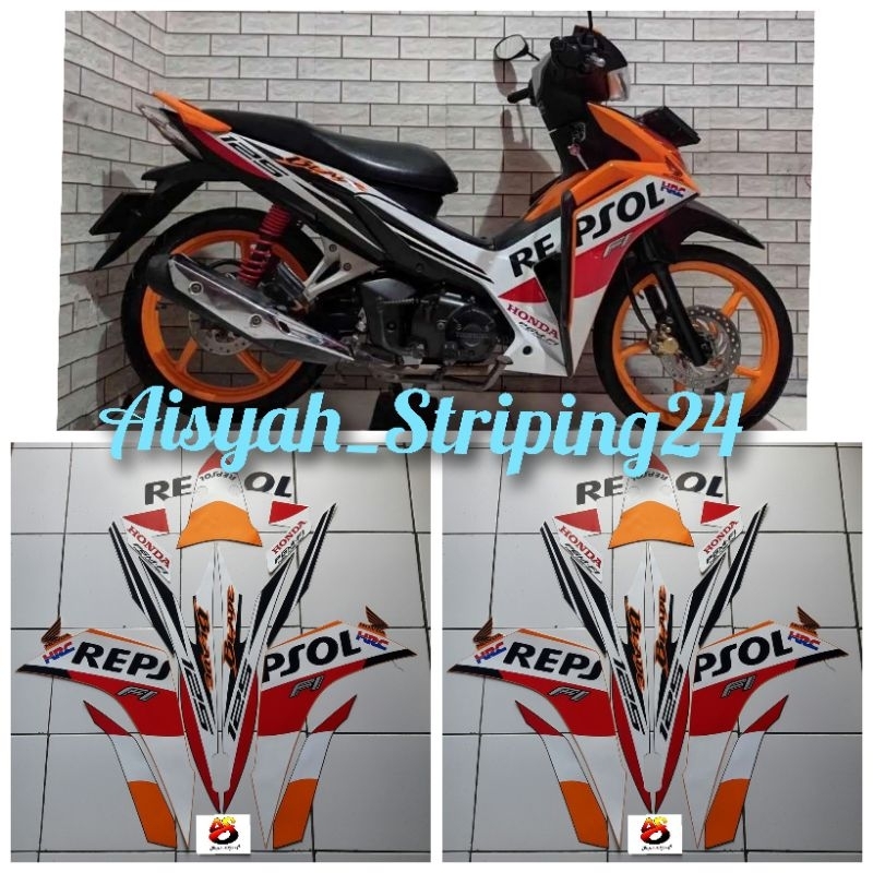 Jual STIKER STICKER STRIPING LIS BODY MOTOR HONDA BLADE REPSOL 125 F1 ...
