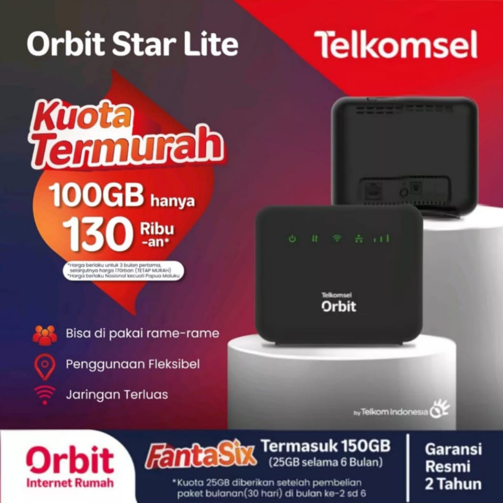 Jual Telkomsel Orbit Star Lite HKM0126 Modem Router Free Kuota 150GB ...