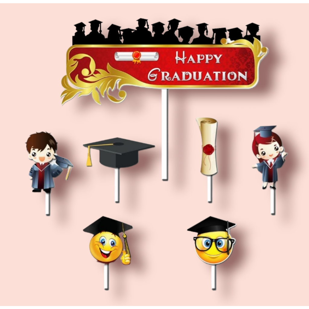 Jual cake topper hiasan kue tema Happy Graduation Selamat Wisuda ...