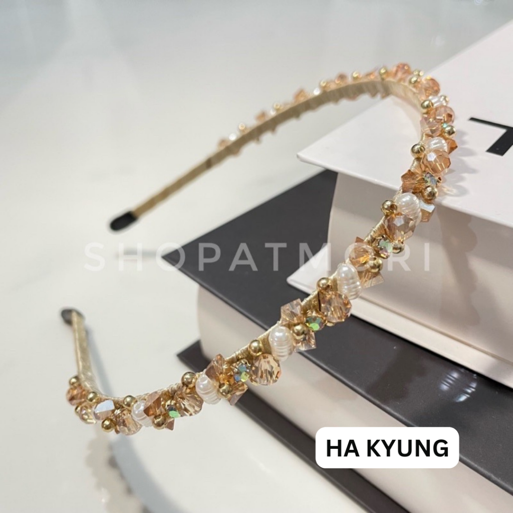 Jual Champagne - Premium Korean Crystal headband (mahkota, bando, tiara ...