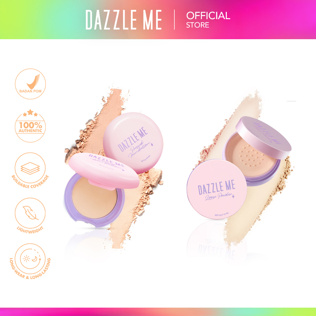 Jual DAZZLE ME 2PCS Powder Set Base Makeup Oil-Control Always Setting ...