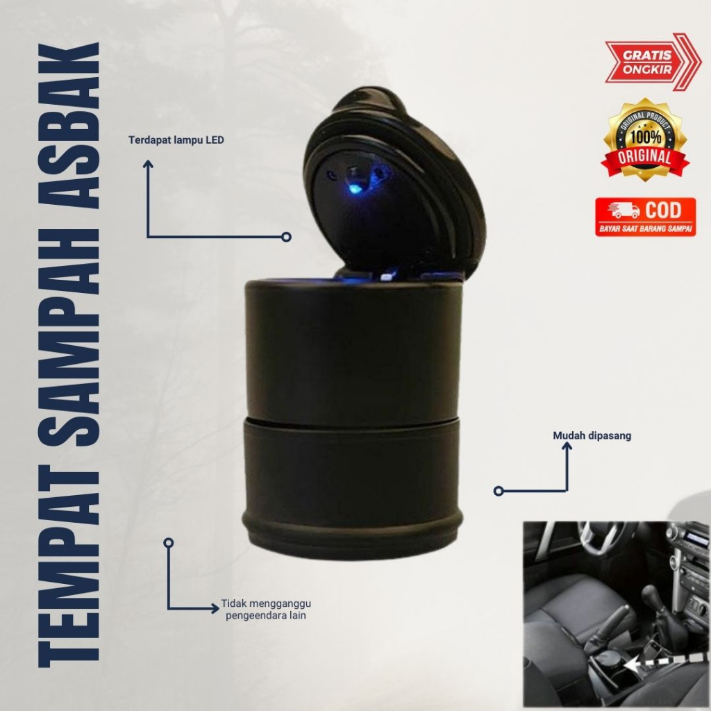 Jual Tempat Sampah Asbak Mobil LED Light Model A - Asbak Mobil ...