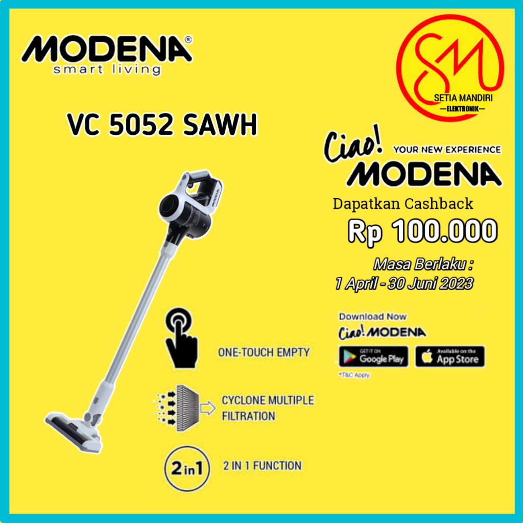 Jual MODENA VC5052 Vacuum Cleaner Wireless Penghisap Debu VC 5052 SAWH | Shopee Indonesia
