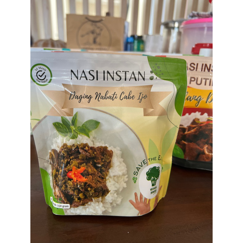 Jual Nasi Instan Daging Nabati Cabe Ijo vegetarian | Shopee Indonesia
