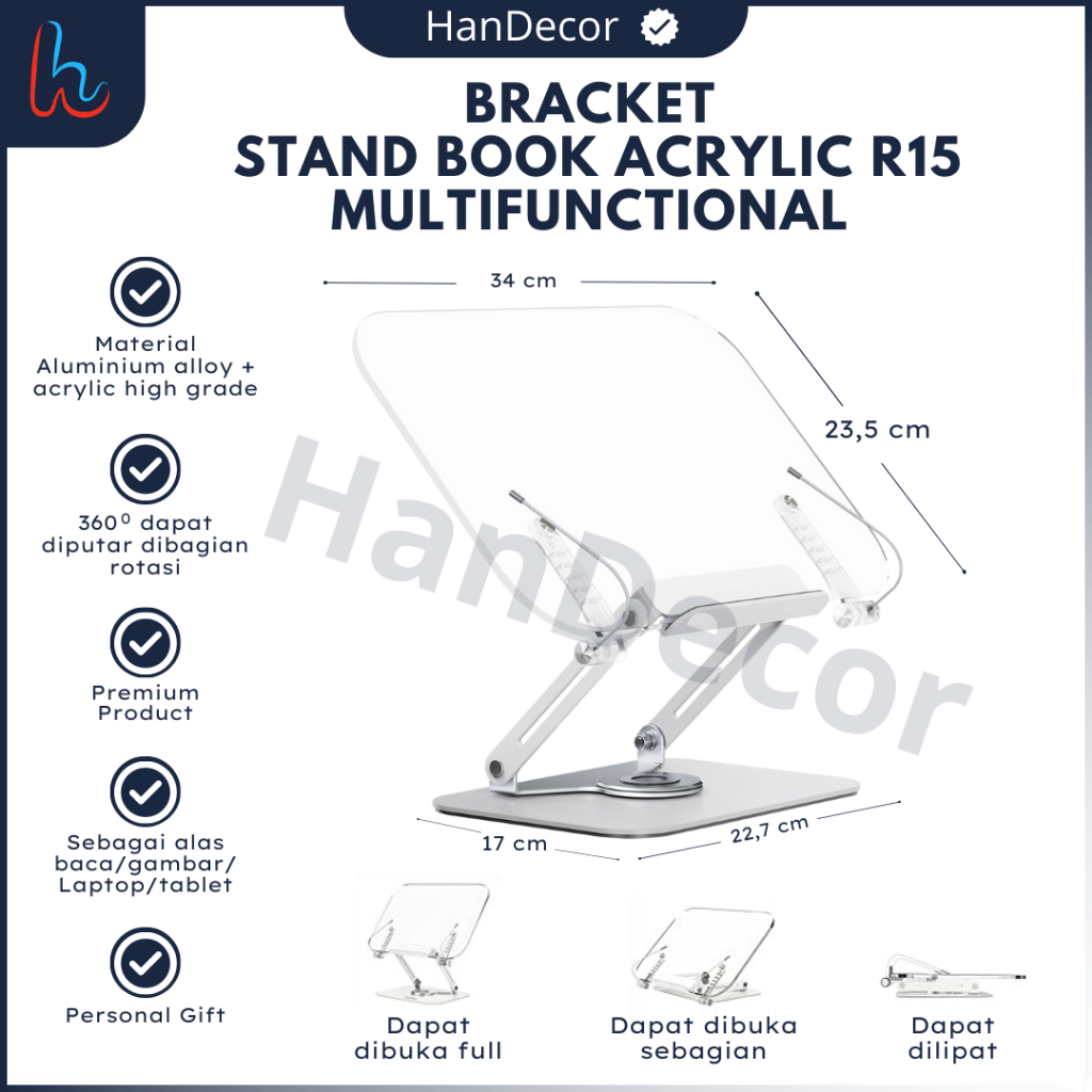 Jual Stand Book Acrylic R15 | Bracket Book Holder | Dudukan Buku Laptop ...