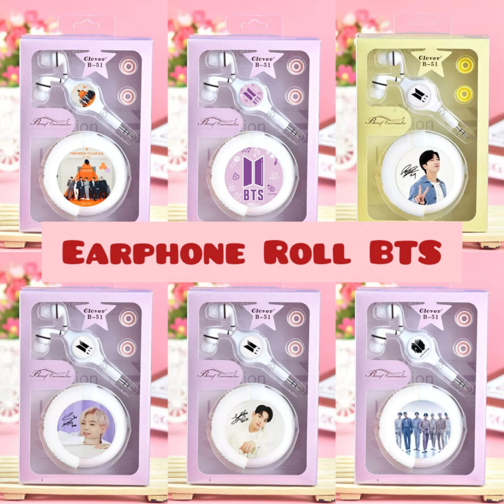Jual Earphone Roll KPop Headset BTS bities Jimin Suga Taehyung V ...