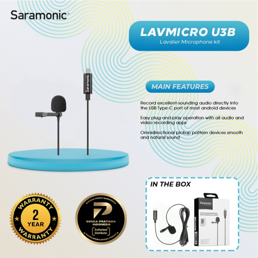 Jual Saramonic LavMicro U3B Lavalier Microphone with USB Type-C Connector | Shopee Indonesia