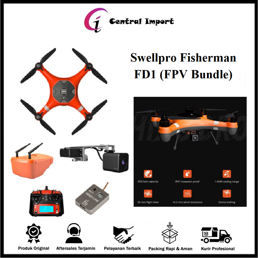 Jual Swellpro Fisherman FD1 (FPV Bundle) FD1+PL2F+VTX+GL1 With Suitcase ...