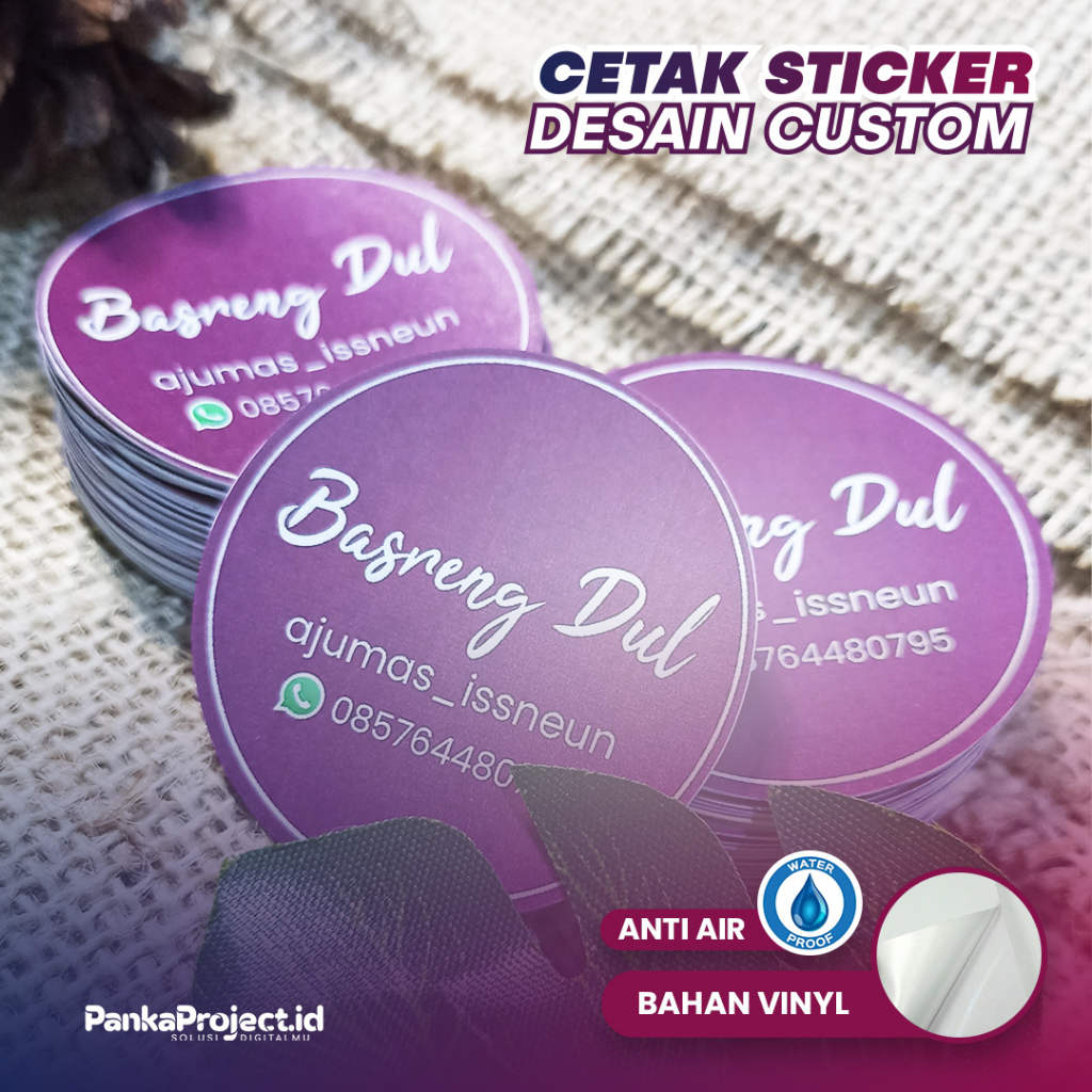 Jual Cetak Stiker Custom Desain || Stiker Label Produk || Stiker Bahan ...