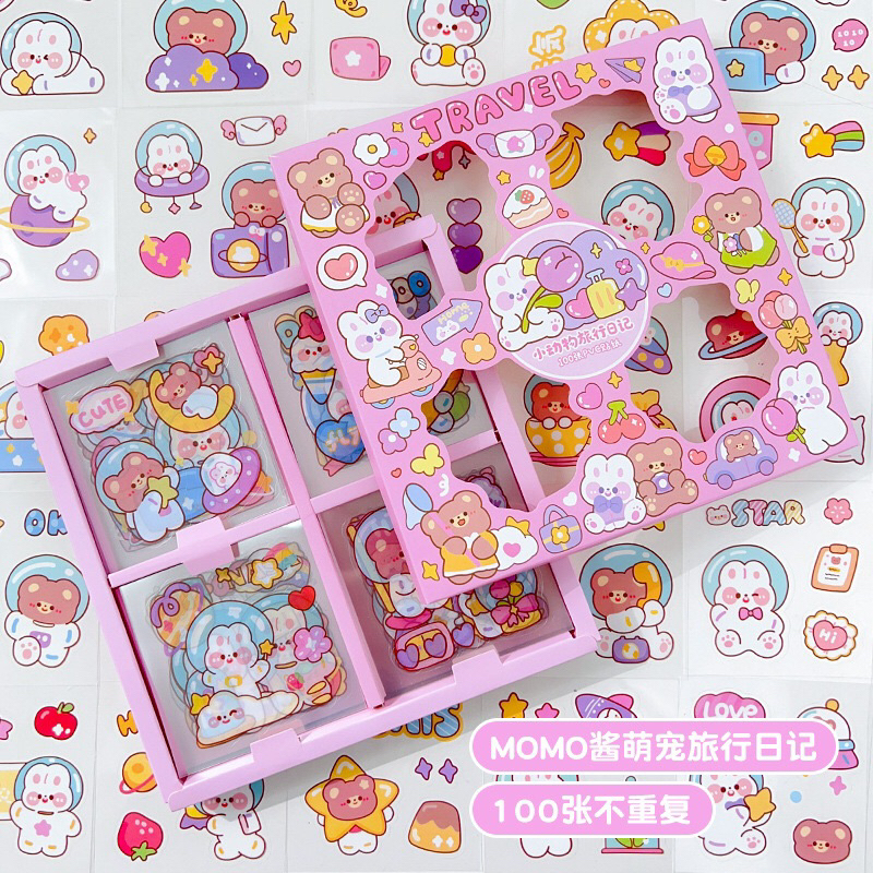 Jual AJS Sticker 100pcs/ sticker 100 lembar/ sticker momo/ sticker ...