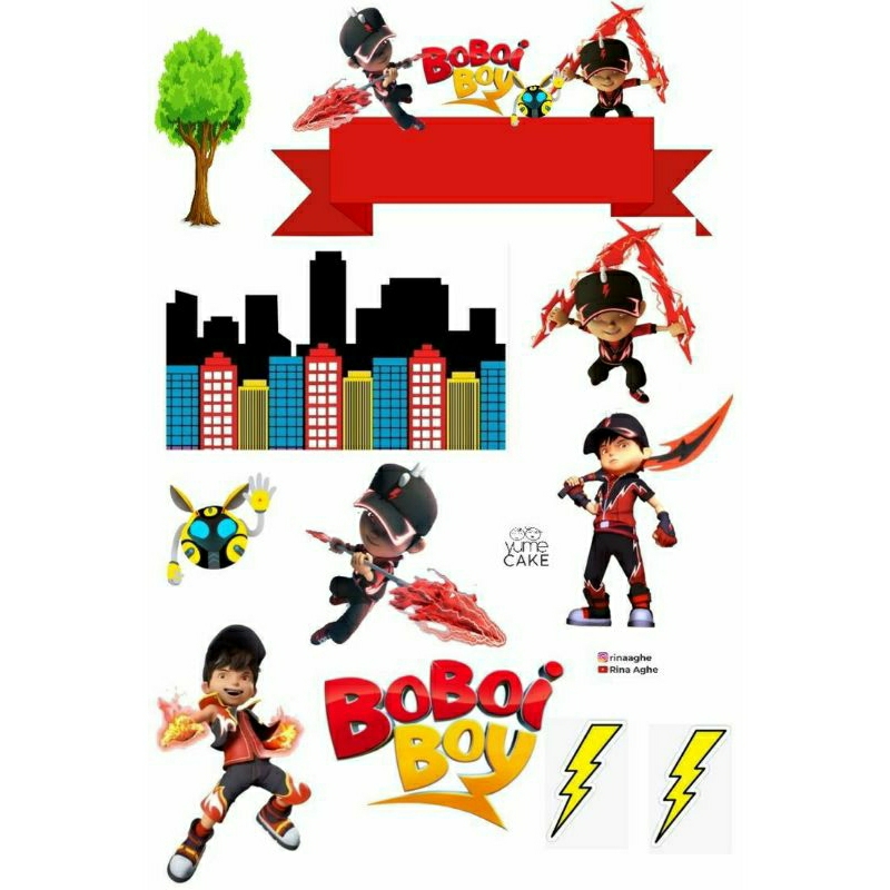 Jual Topper cake kue BoBoiboy bobo boy free custom nama dan ucapan ...