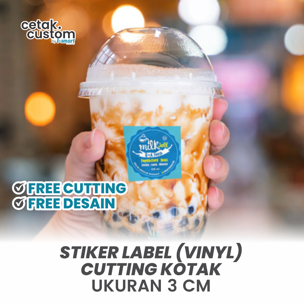 Jual STIKER LABEL MAKANAN (VINYL)+CUTTING KOTAK UKURAN 3x3 CM | Shopee ...