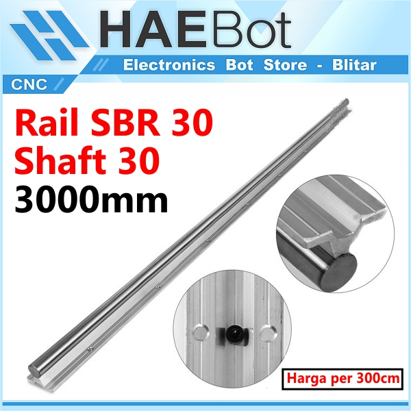 Jual [HAEBOT] Rail SBR30 Rel Linear Shaft As 30mm Stainless 3000mm 3m CNC Linear Motion x axis y ...