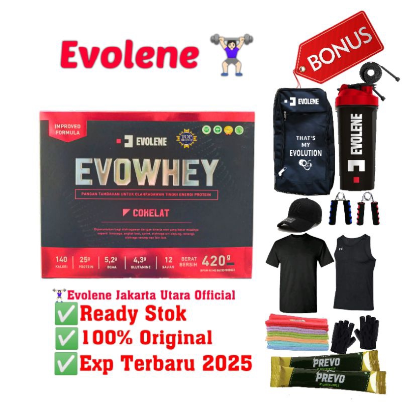 Jual EVOLENE Whey Protein EVOWHEY | isi 12 sachet BPOM & HALAL | bcaa ...