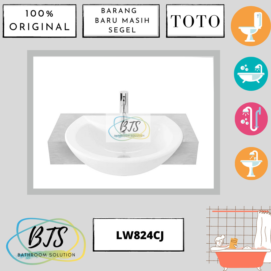 Jual Wastafel meja TOTO LW824CJ/ LW 824 CJ/ LW 824CJ/ LW824 CJ/ LW824CJ ...