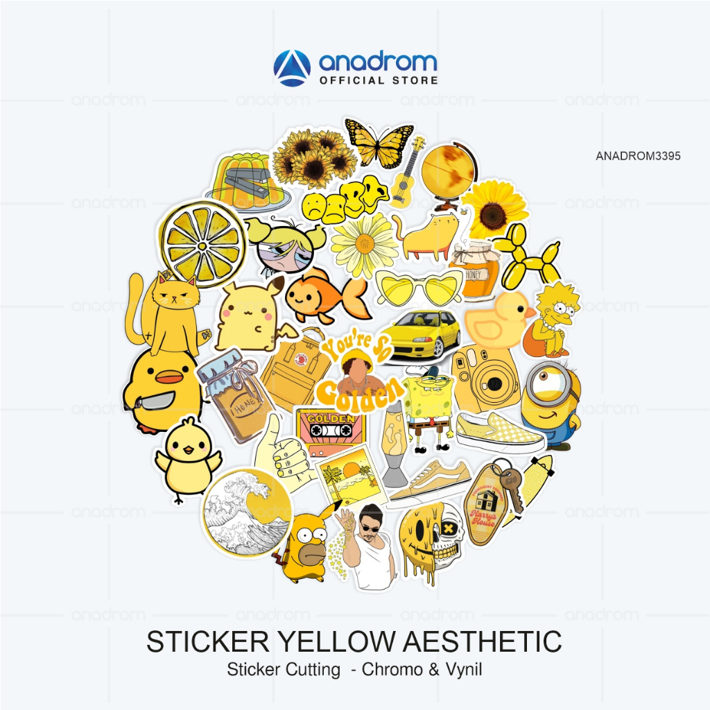 Jual Sticker Yellow Aesthetic | Sticker Laptop Aesthetic | Anadrom 3395 ...