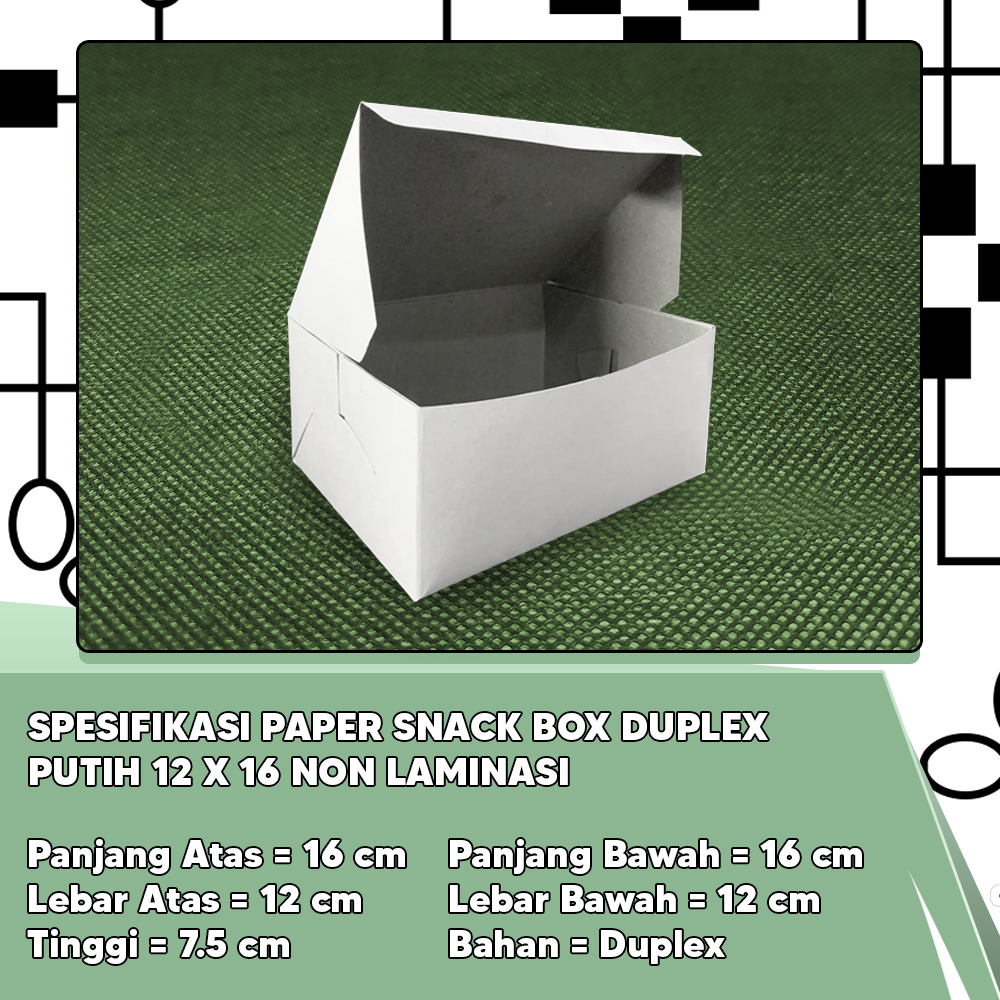 Jual SNACK BOX DUPLEX ALL SIZE / KOTAK MAKANAN KERTAS PUTIH SEMUA UK ...