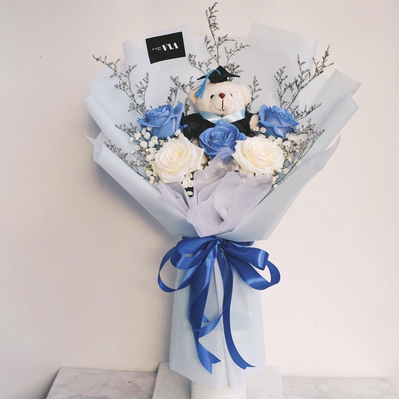 Jual Bisa kirim langsung 5 stem fresh rose / Buket wisuda / Bunga ...