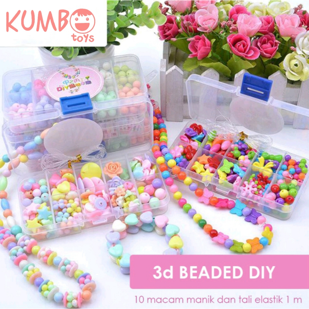 Jual Mainan Edukasi Sensory Play Anak DIY Beads Box Set Kotak Manik ...