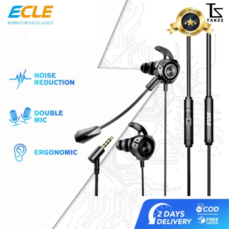 Jual ECLE Earphone Wired In Ear Gaming with Microphone multi-posisi ...