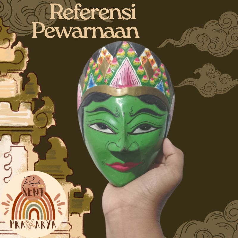 Jual READY Topeng lukis gypsum model Panji hiasan dinding prakarya ...