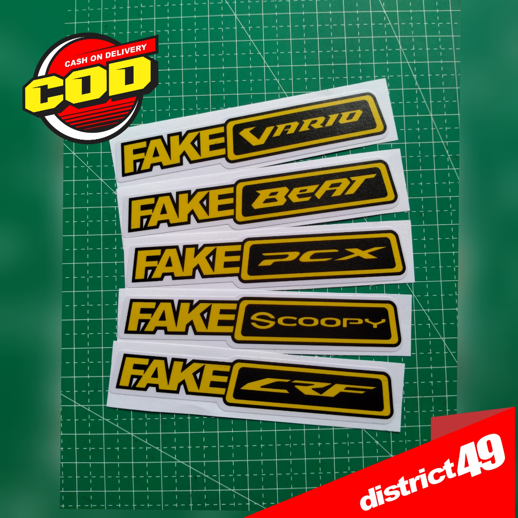 Jual Stiker Print Cut FAKE MOTOR HONDA Laminasi Glossy bahan tebal anti ...