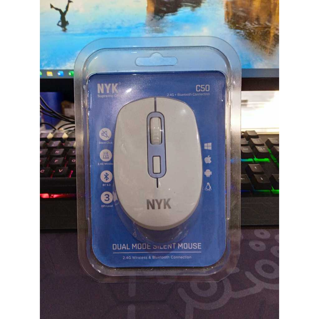 Jual MOUSE BLUETOOTH & WIRELESS NYK C50 / MOUSE MURAH NYK C50 | Shopee ...