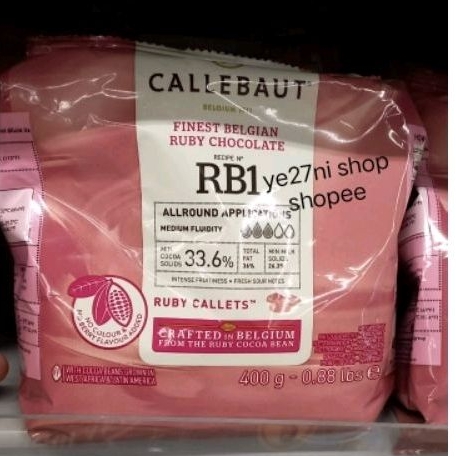 Jual Callebaut Finest Belgian Ruby Chocolate RB1 Ruby Callets 400gr | Shopee Indonesia