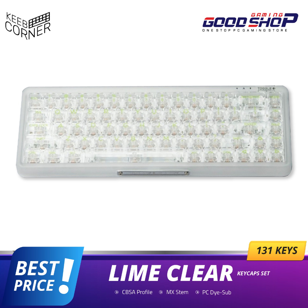 Jual KC Keycaps Lime Clear CBSA 131 Keys | Shopee Indonesia