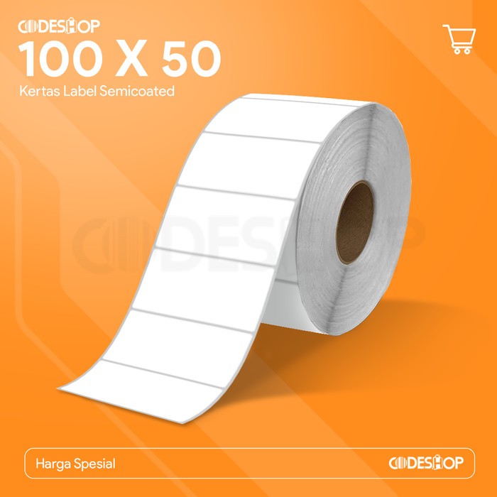 Jual Stiker Label Semicoat 100 x 50 / 100x50 mm / 100x50mm Codeshop Resi | Shopee Indonesia