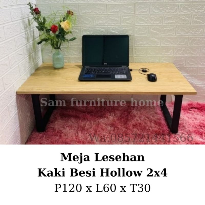 Jual Meja Lesehan/Meja Latop /Meja Belajar /Meja Ruang Tamu Kaki Besi Hollow 2x4 | Shopee Indonesia