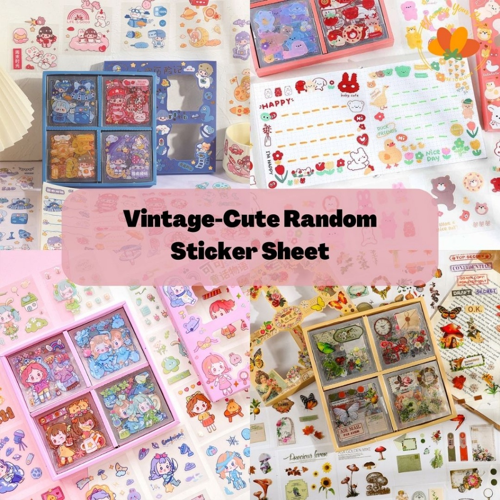 Jual Random Pastel Vintage Bear Sticker dekorasi buku botol catatan ...