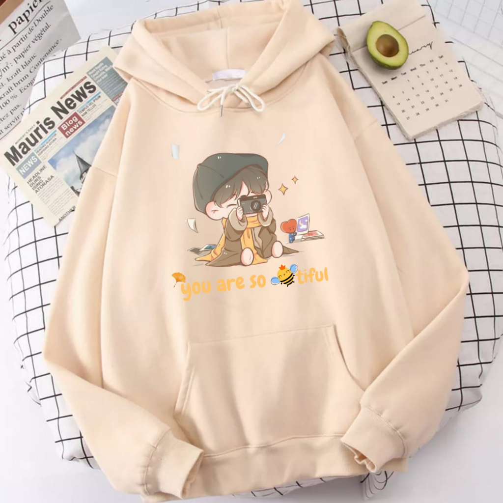 Jual Sweater hoodie wanita oversize korea karakter anime bts v suga ...