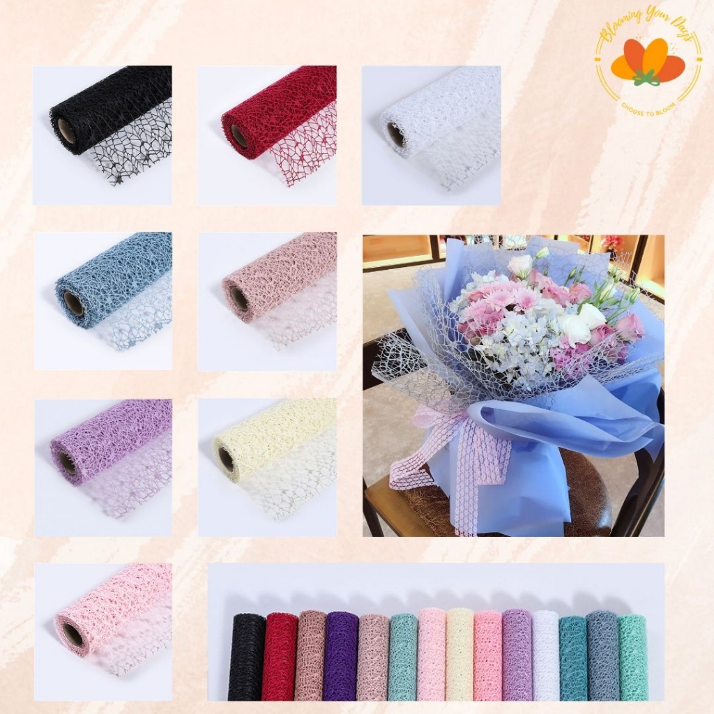 Jual 1 ROLL Flower Wrapping Paper Jaring Spider Korea / Polyn et Spider ...