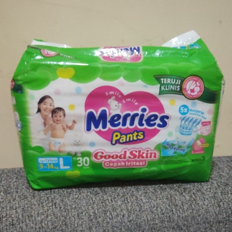 Jual Popok Anak Merries L30+2 Good Skin Pants | Shopee Indonesia