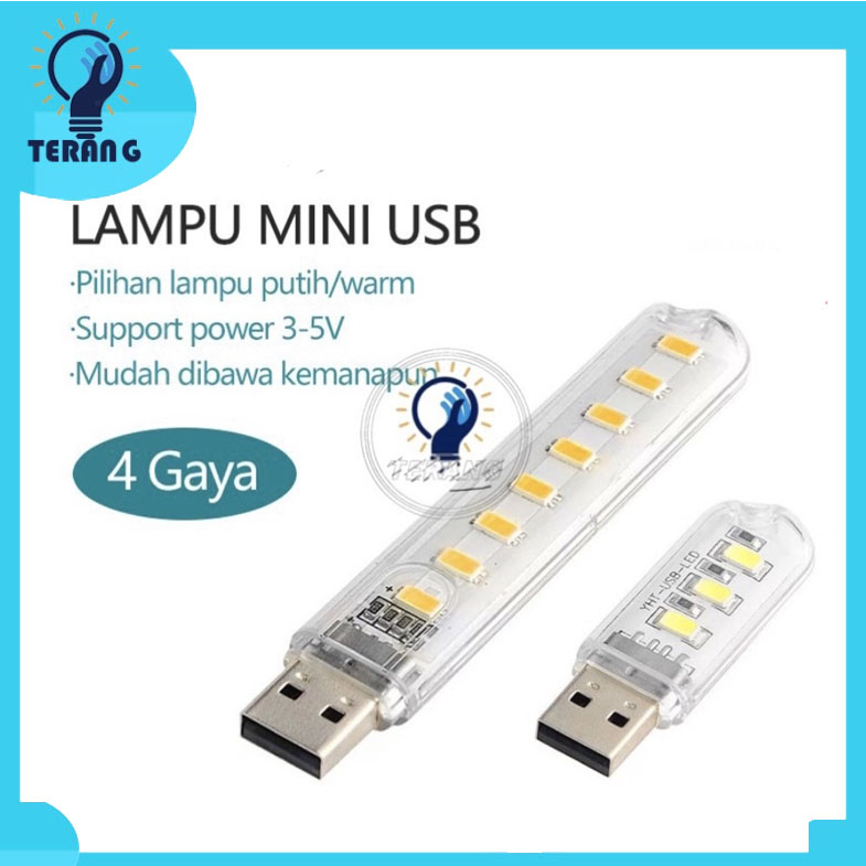 Jual Lampu USB Mini LED Stick 3/8 LED Emergency Lamp Reading Lamp ...