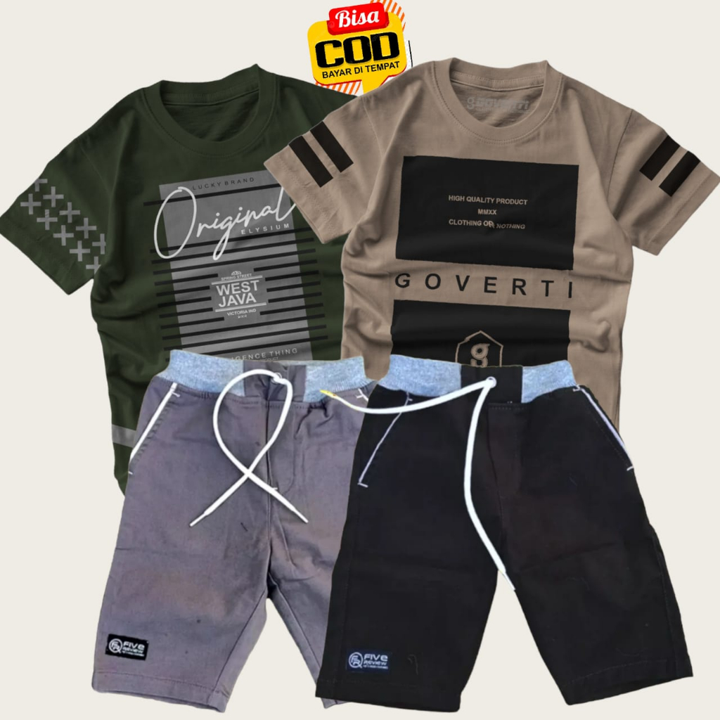 Jual Setelan Anak/ Paket Hemat 2 baju dan 2 celana/ Kaos Anak Setelan Distro & Chino Pendek ...