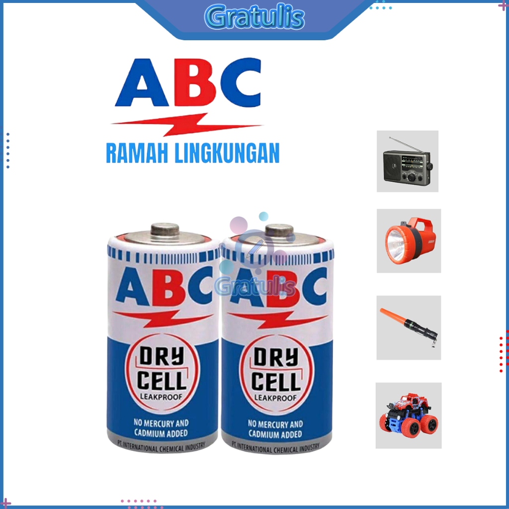 Jual BATERAI BESAR ABC TIPE UKURAN D / BATTERY SIZE D DRY CELL [1.5V ...